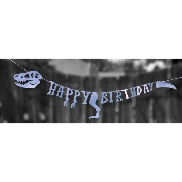 Jolly Jon | Party Supplies | Dinosaur Happy Birthday Banner Dino Bones ...